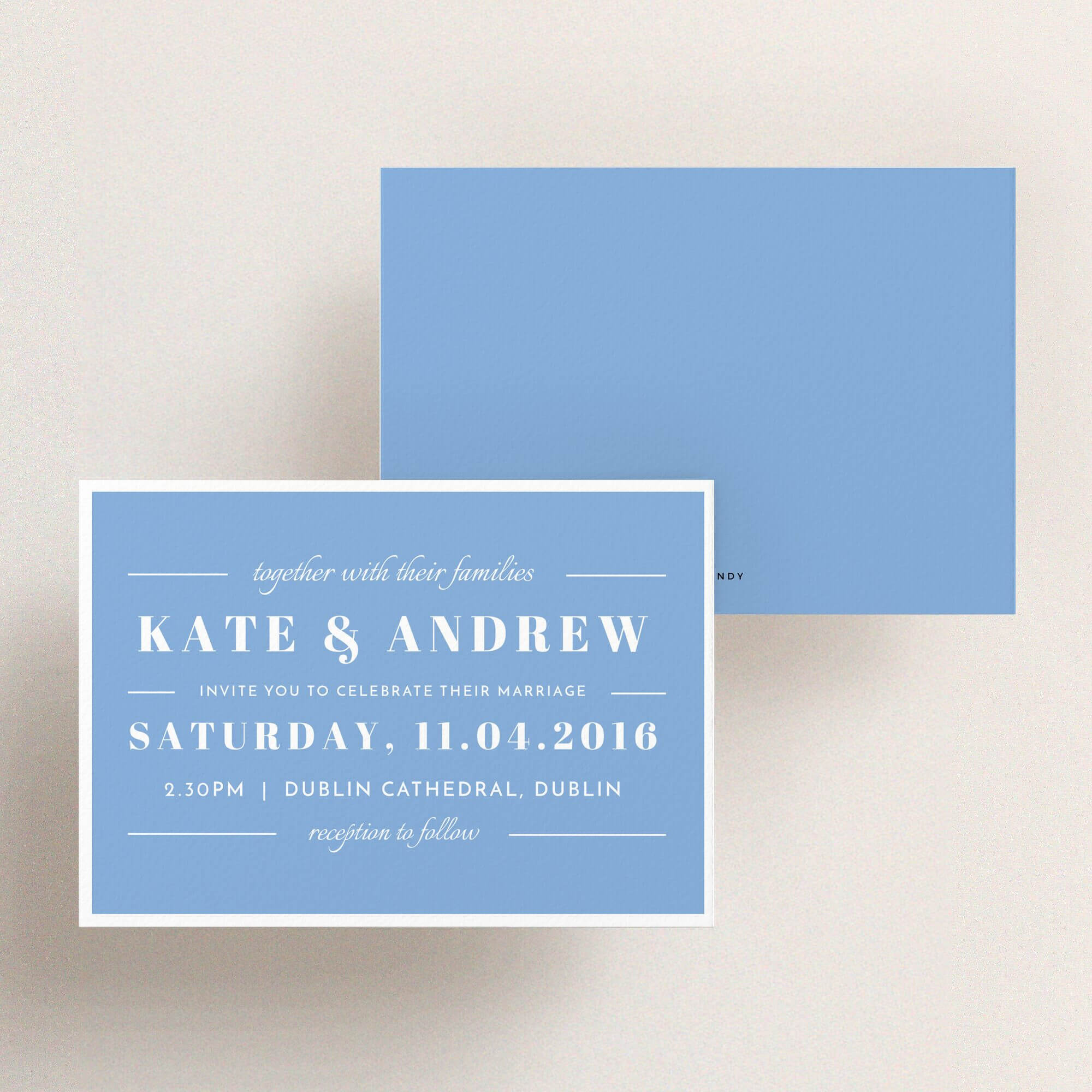 Lines with a thick border in Personalised Wedding Invitation Cards