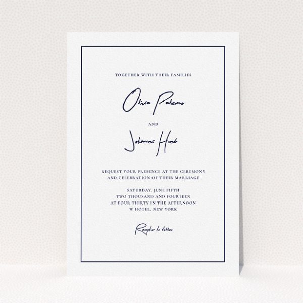 Signature script in Personalised Wedding Invitation Cards