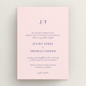 Tradition in Pink in Personalised Wedding Invitation Cards