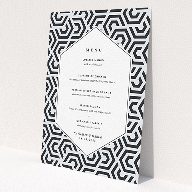 Geometric corners in Wedding Menu Cards