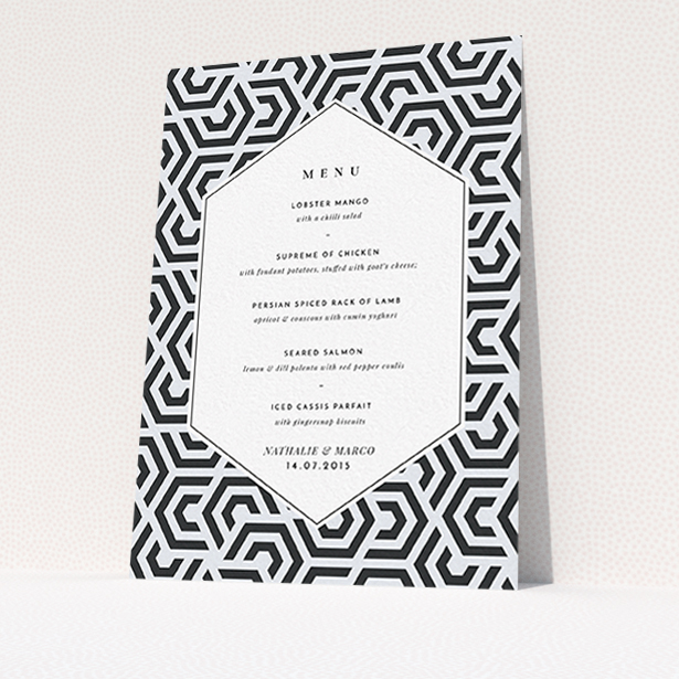 Geometric corners in Wedding Menu Cards