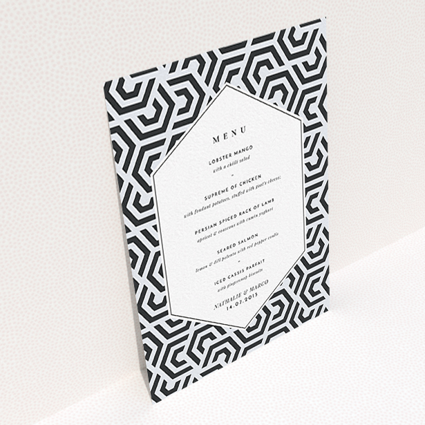 Geometric corners in Wedding Menu Cards