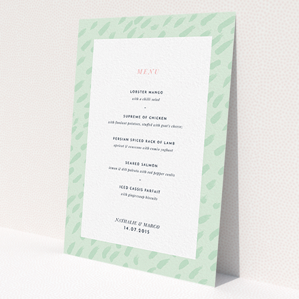 Green Strokes in Wedding Menu Cards