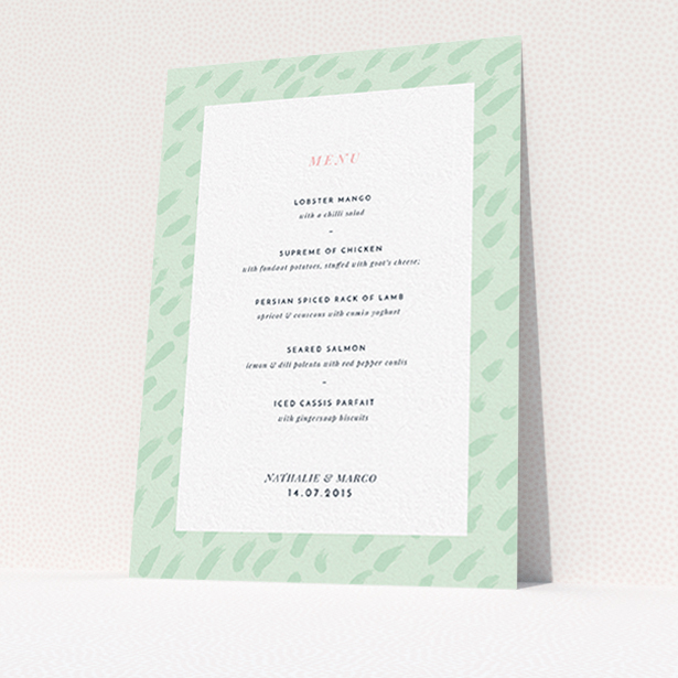 Green Strokes in Wedding Menu Cards