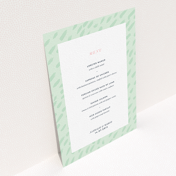 Green Strokes in Wedding Menu Cards