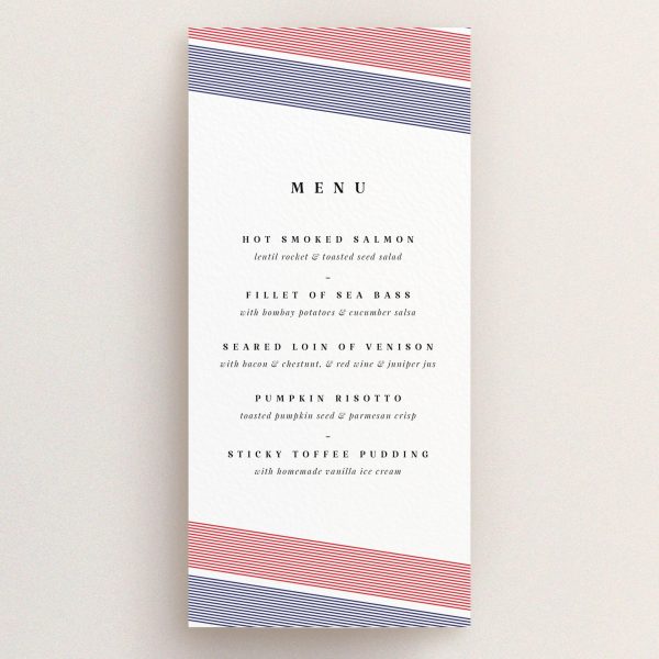 Preppy Lines in Wedding Information Insert Sheets