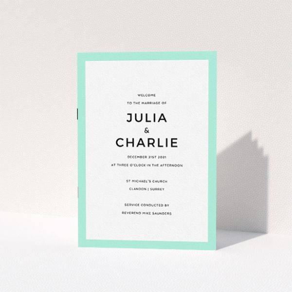 Vibrant church in Wedding Order of Service