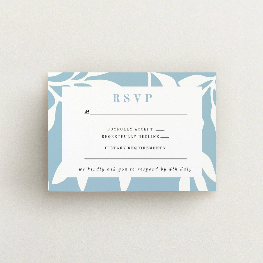 Winter bloom in Wedding RSVP Cards