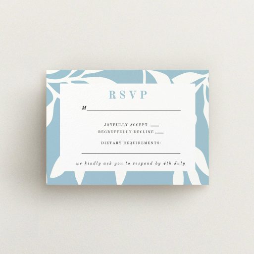 Winter bloom in Wedding RSVP Cards