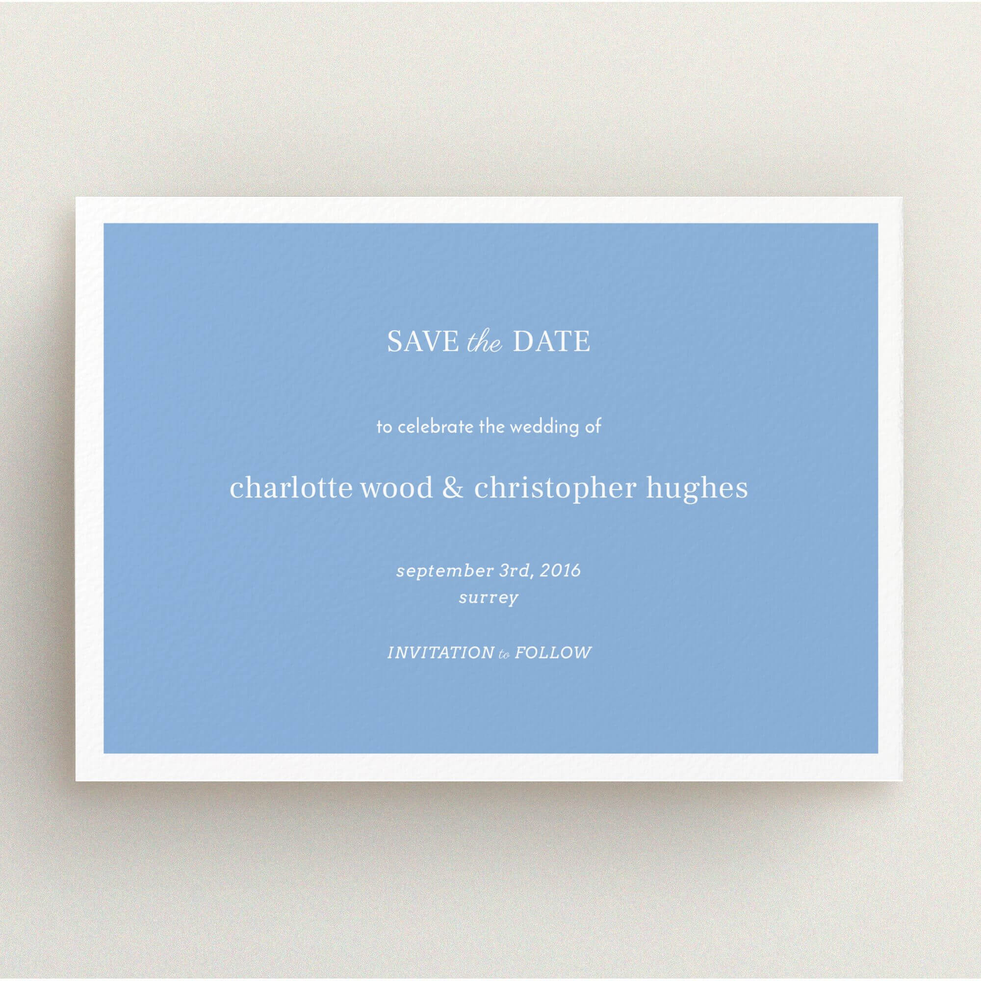Laydown simple in Wedding Save The Date Cards