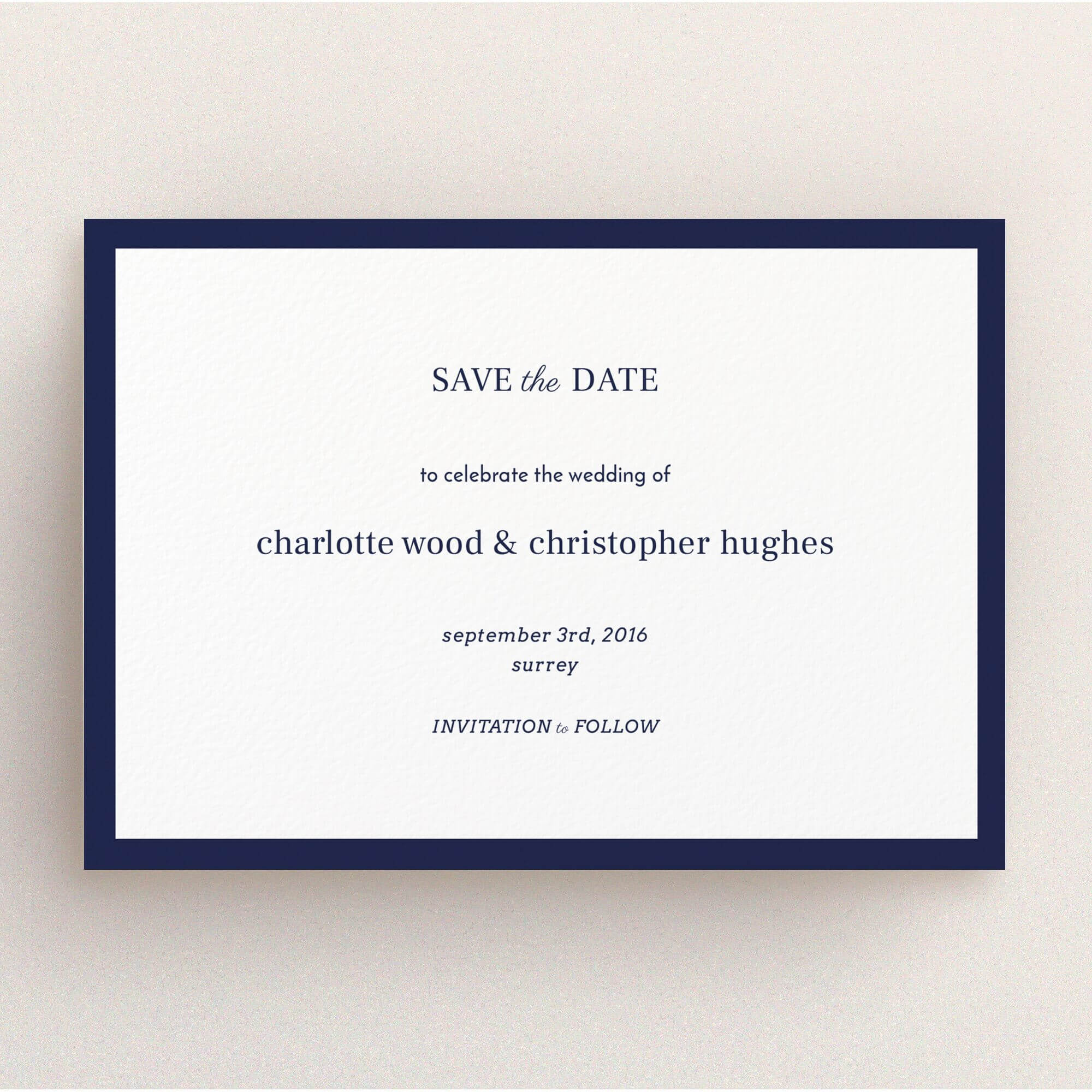 Laydown simple in Wedding Save The Date Cards