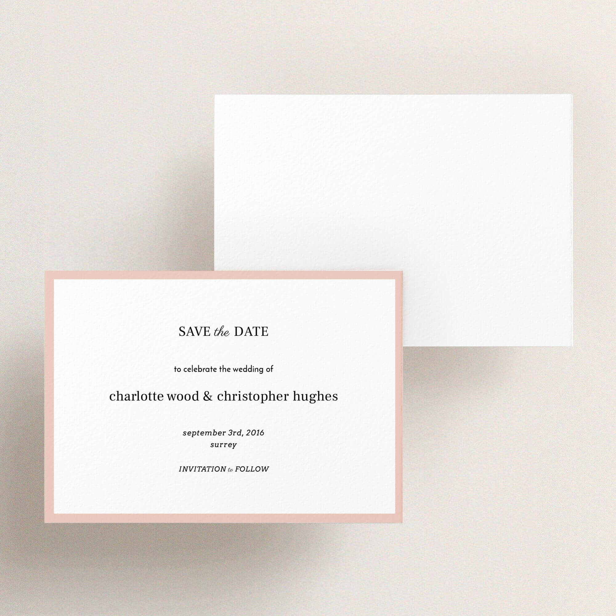 Laydown simple in Wedding Save The Date Cards