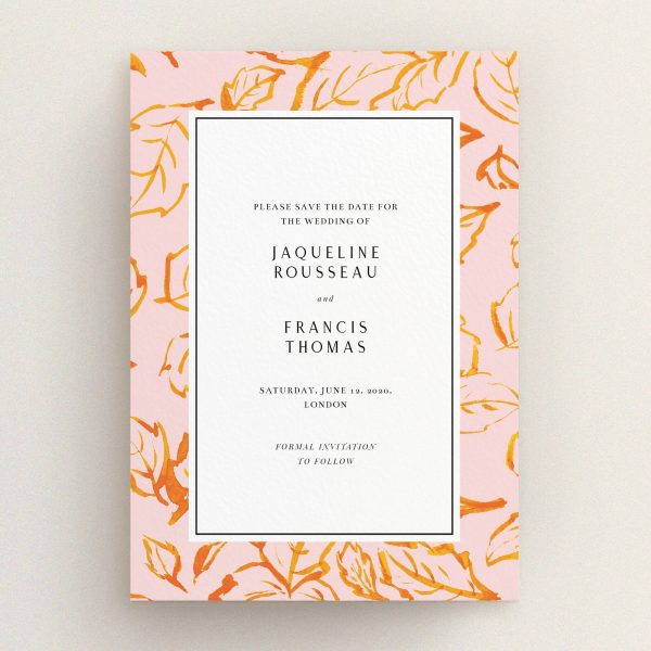 Falling Foliage in Wedding Save The Date Cards