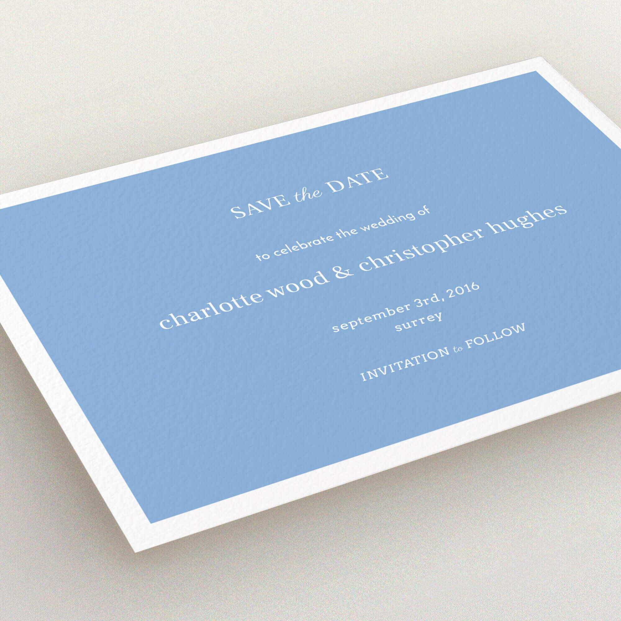 Laydown simple in Wedding Save The Date Cards