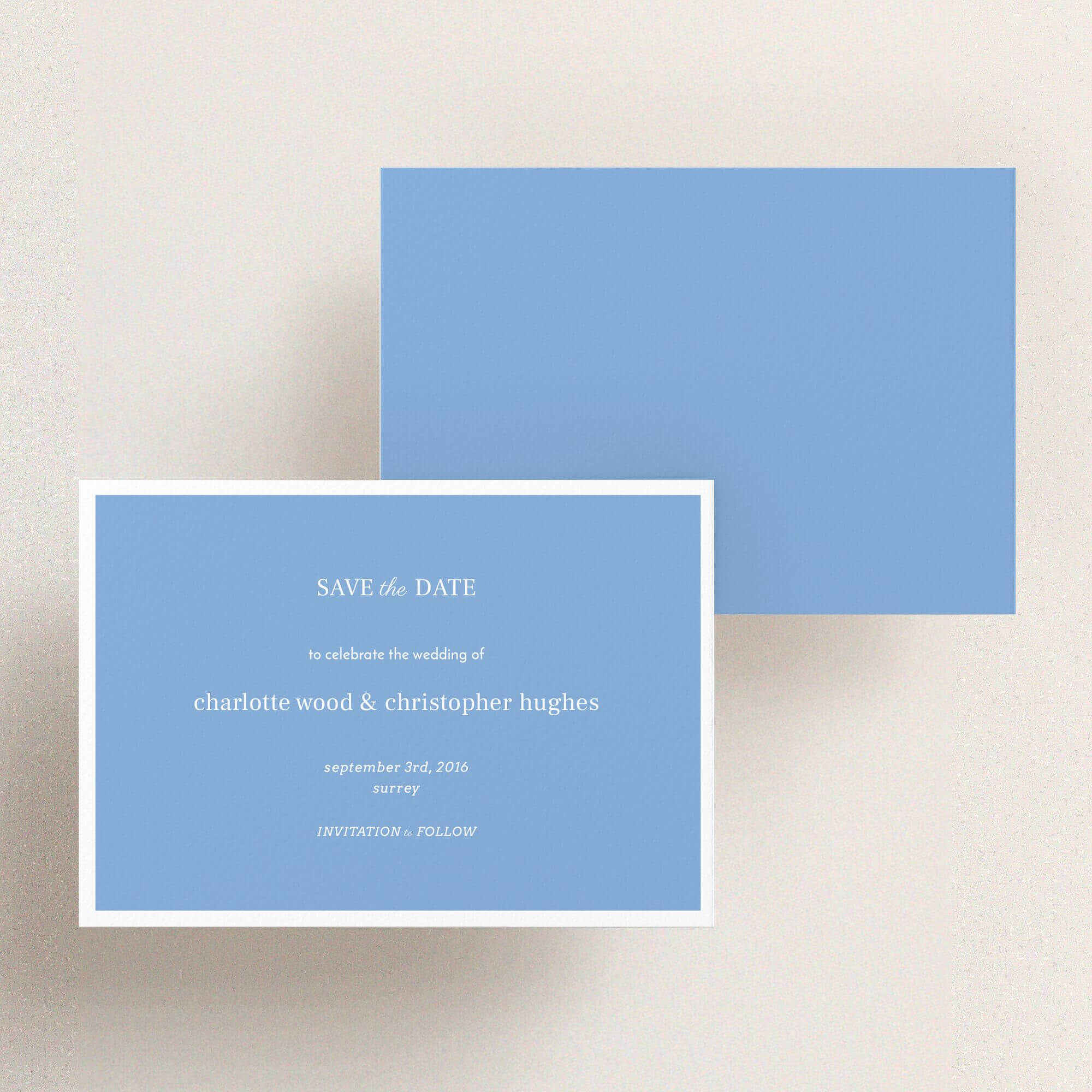 Laydown simple in Wedding Save The Date Cards