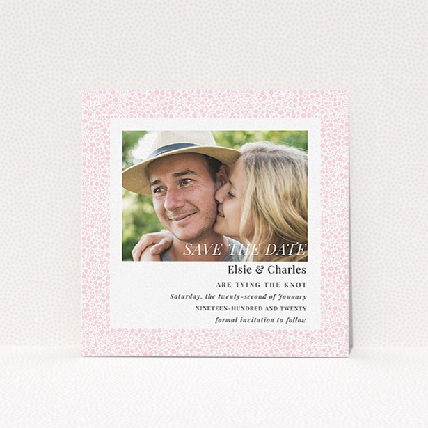 Pastel flower border in Personalised Wedding Invitation Cards
