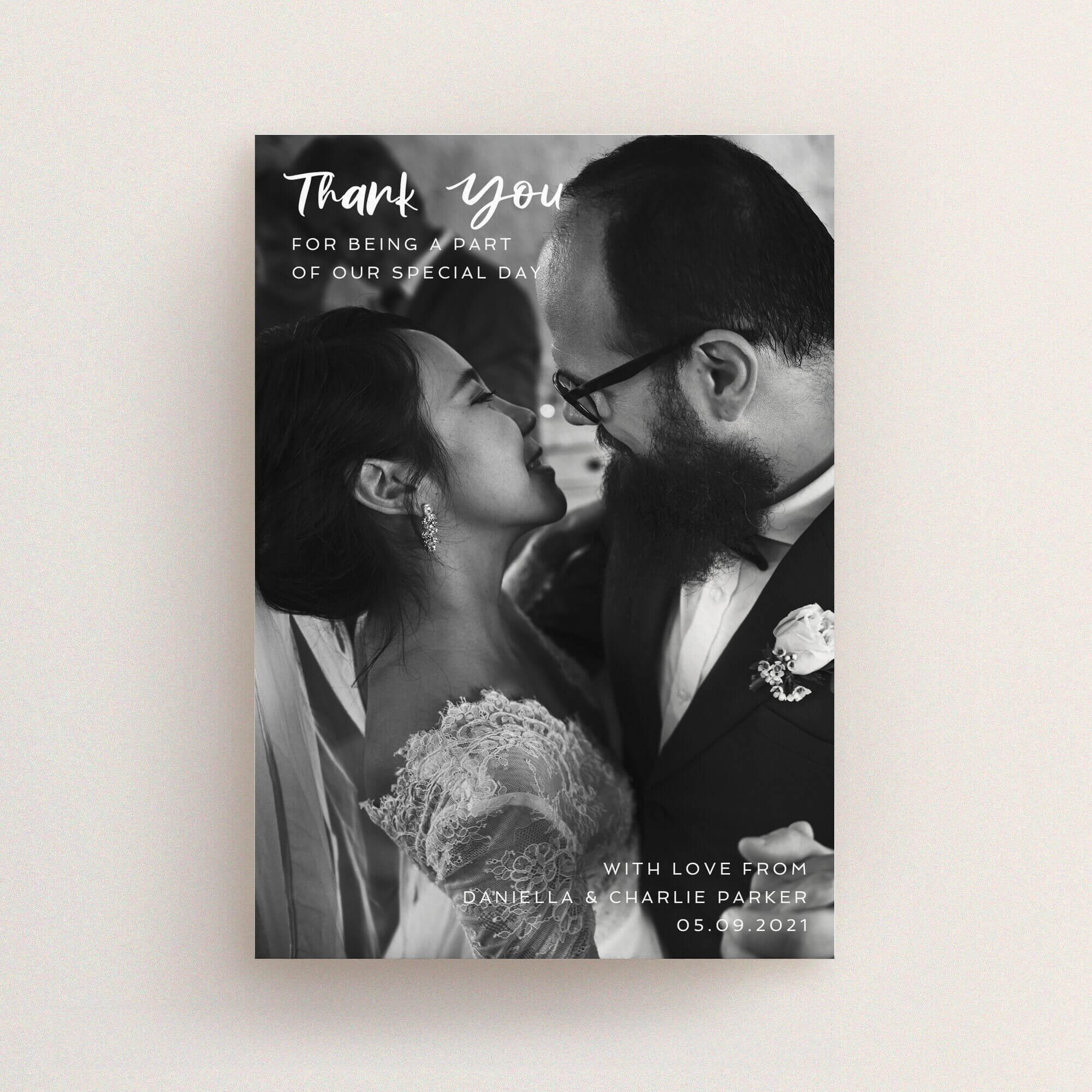 Front Cover in Wedding Thank You Cards