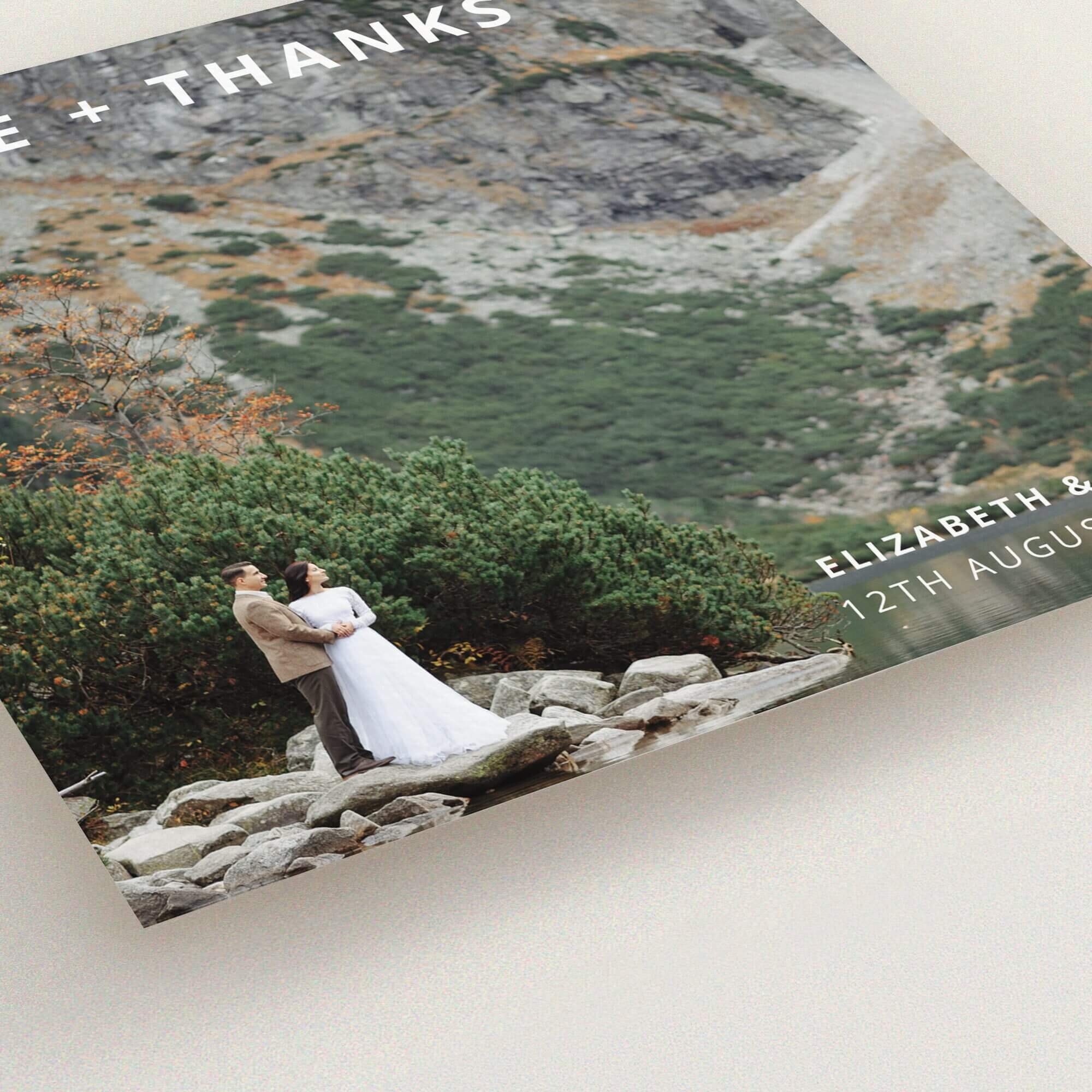 Love and Thanks Landscape in Wedding Thank You Cards