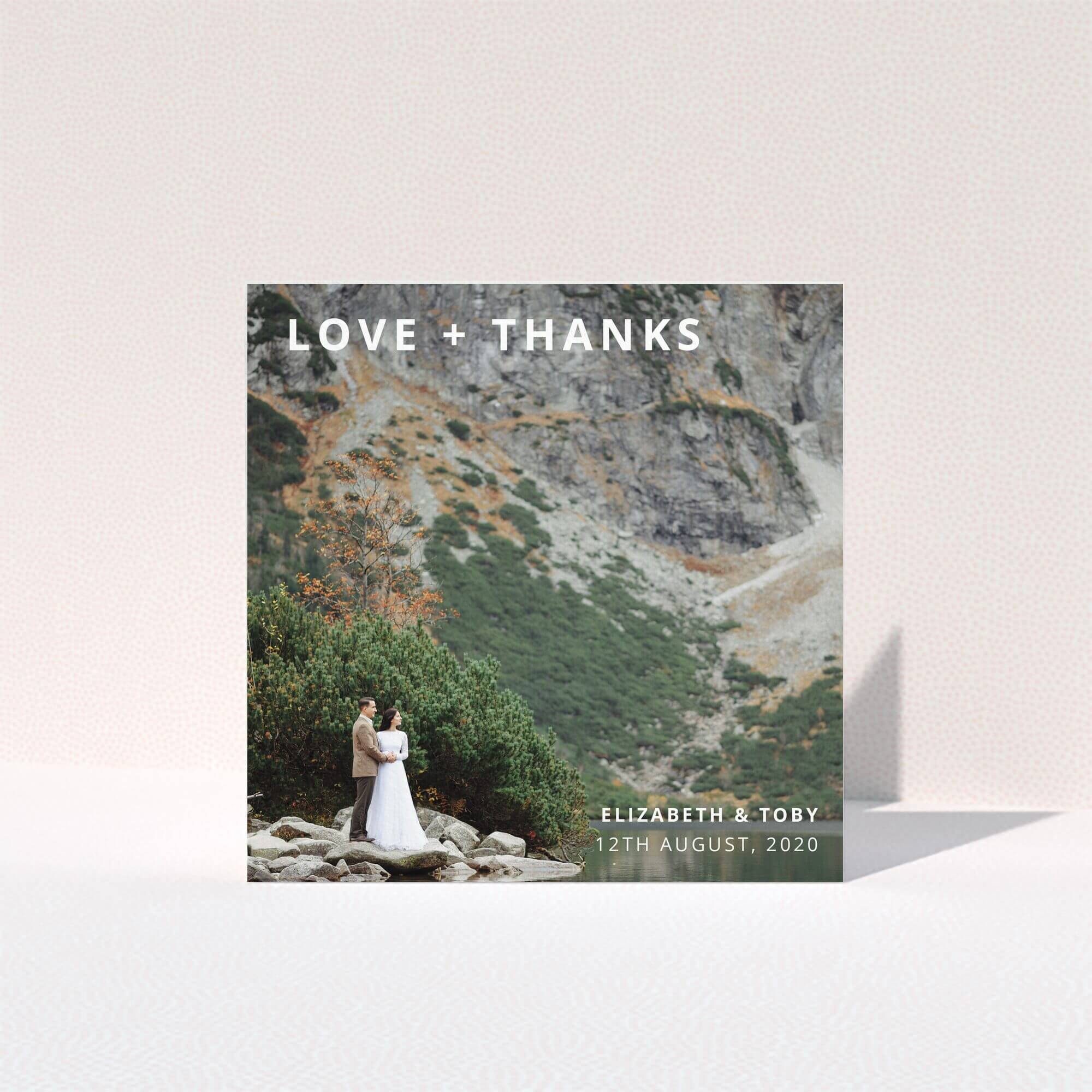 Love and Thanks Landscape in Wedding Thank You Cards