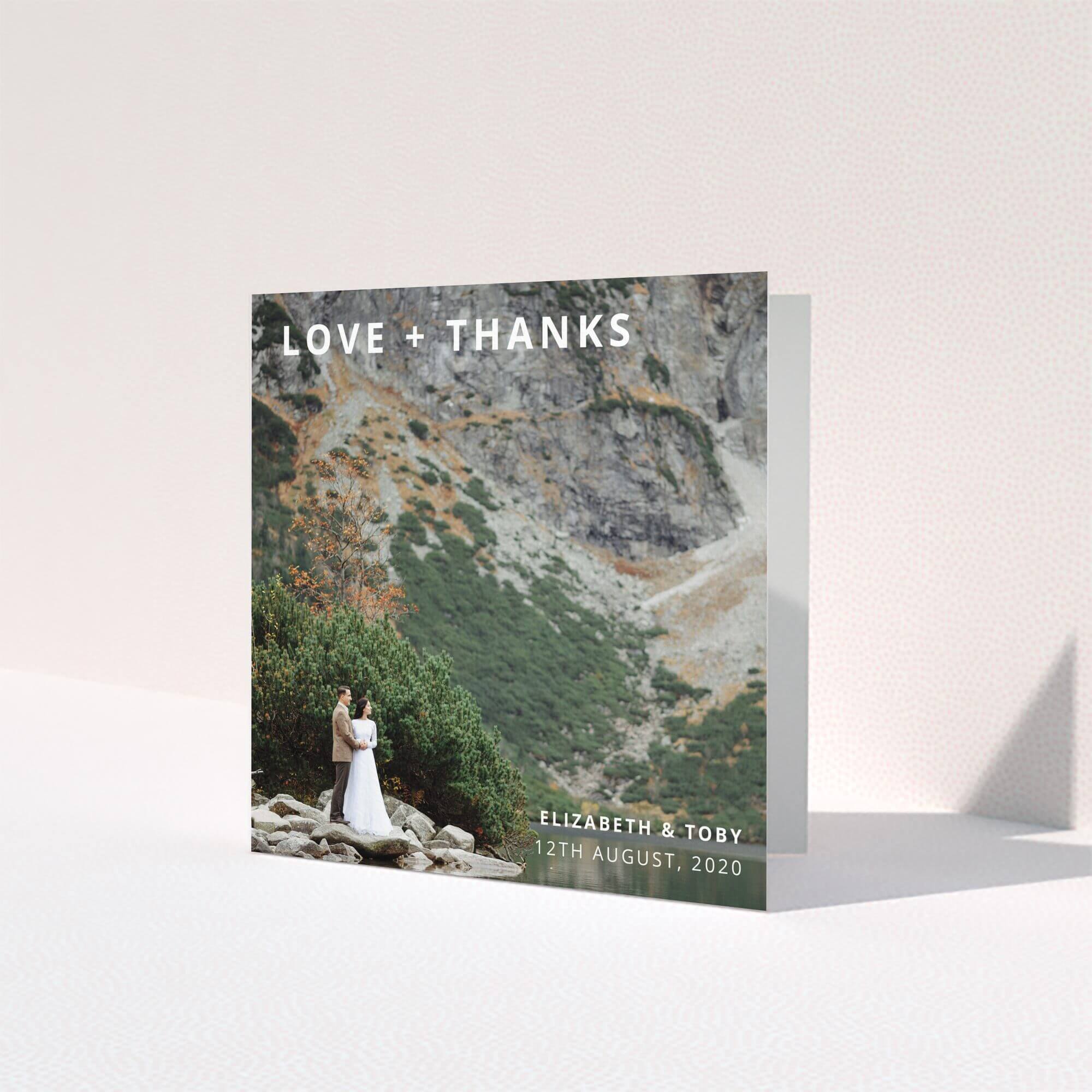 Love and Thanks Landscape in Wedding Thank You Cards