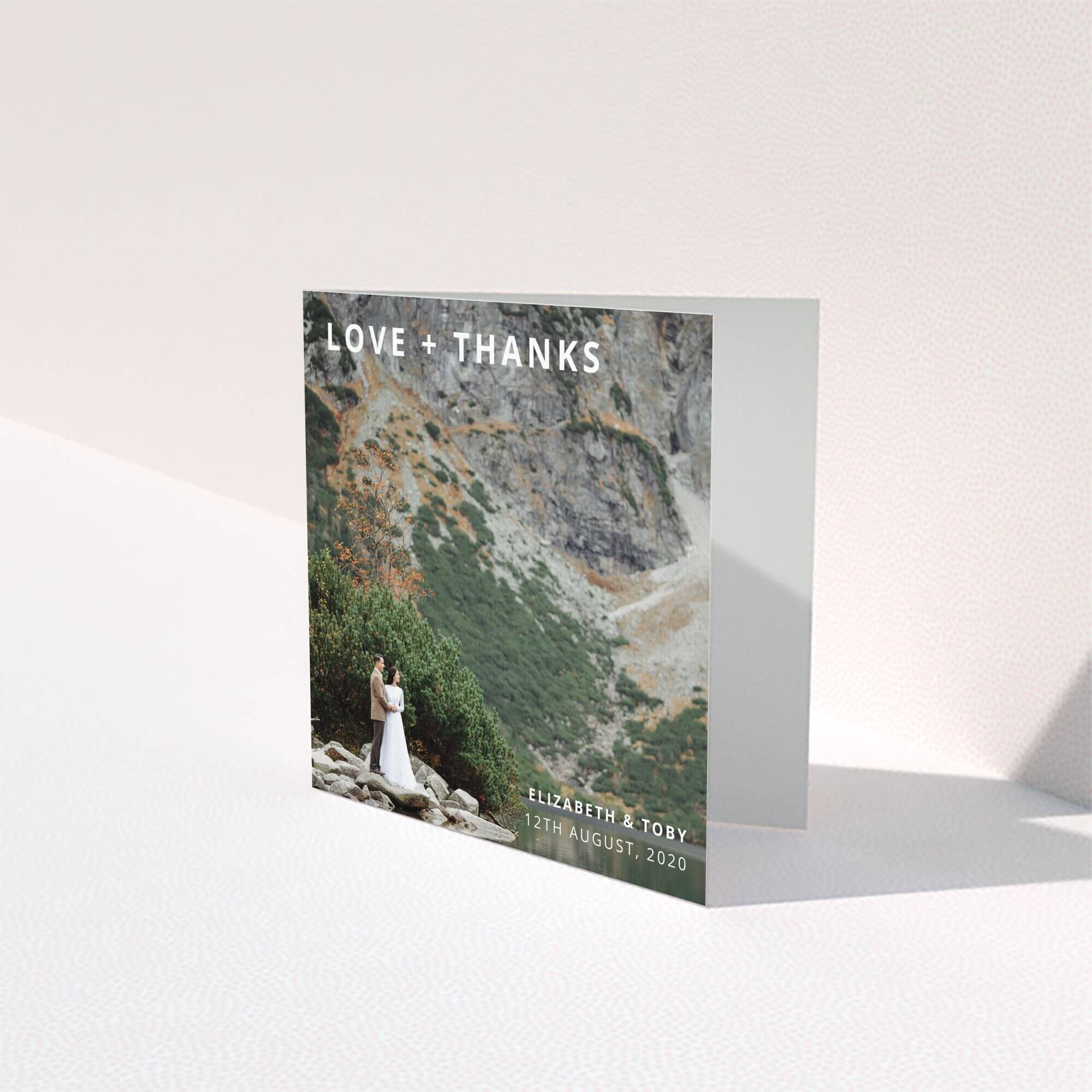 Love and Thanks Landscape in Wedding Thank You Cards