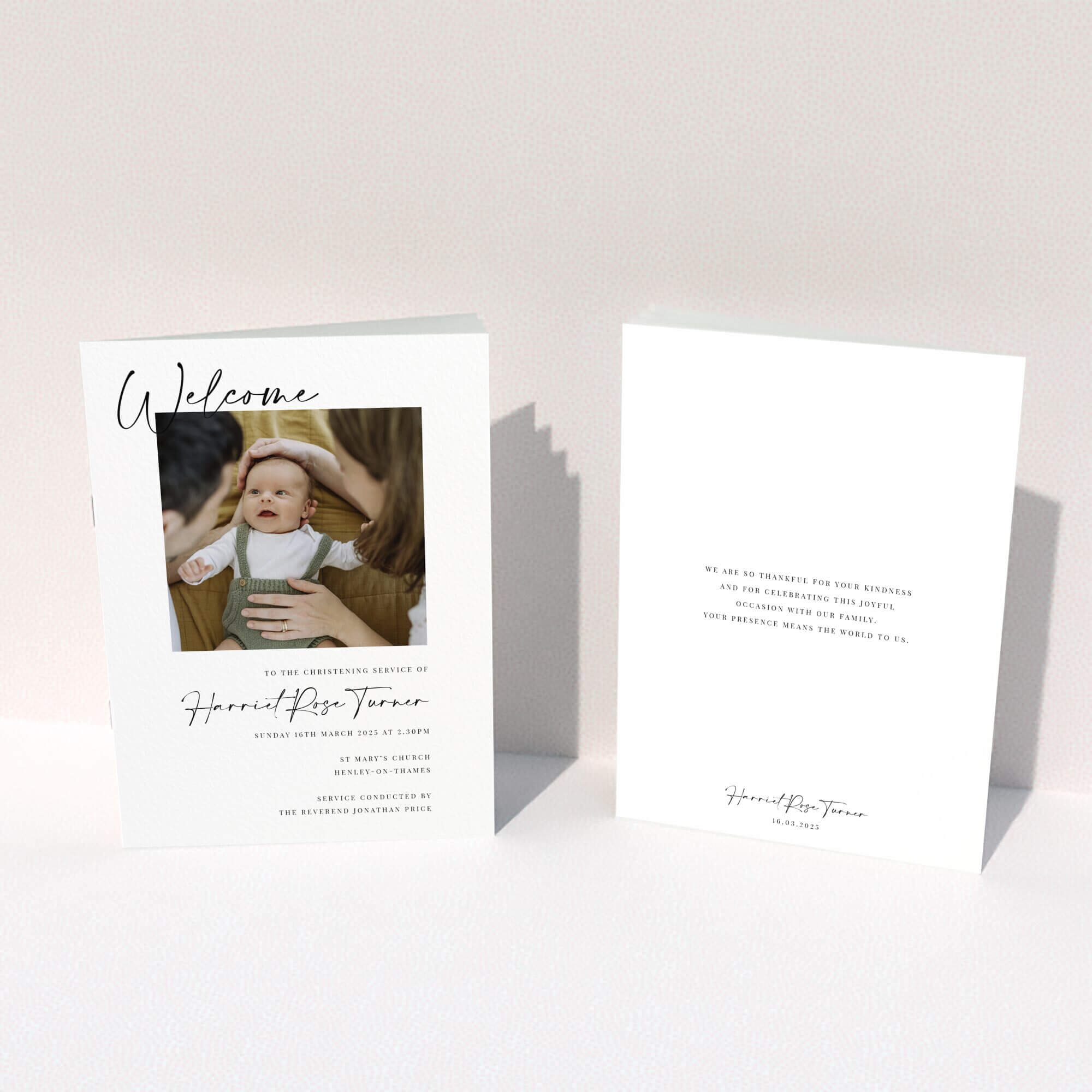 Welcome Script in Christening Order of Service